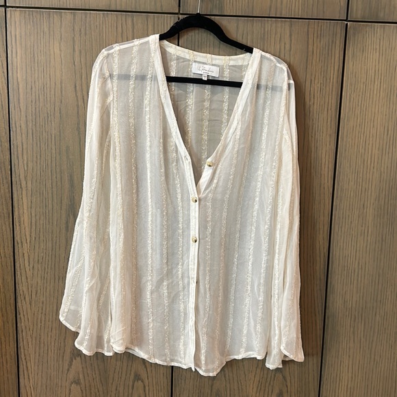 L'Academie | Tops | Lacademie Cream Sheer Top | Poshmark